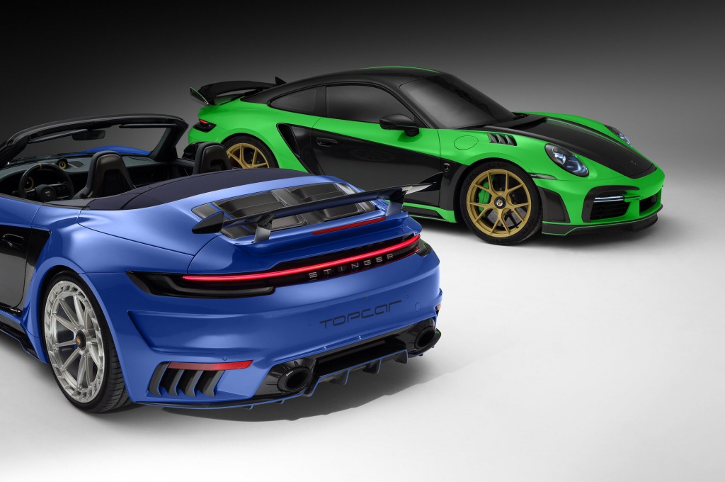 Blue Turbo S Cabrio and Green Turbo S Coupe / TopCar